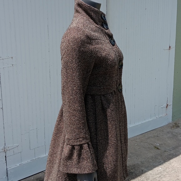 hazel | Jackets & Coats | Hazel Ladies Tweed Fabric Button Down Coat ...
